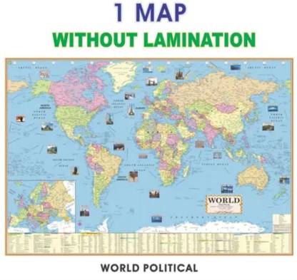 World Map for poster for competitive exam upsc,ssc,railway Paper Print ...