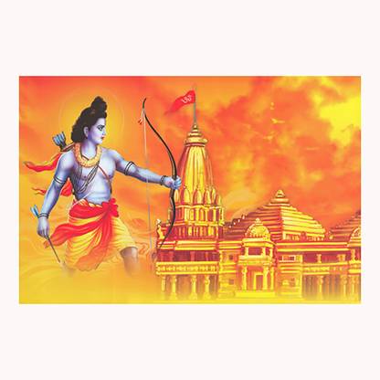 Ayodhya Ram Mandir Poster | Shri Ram Darbar Poster Sparkle Coated Self ...
