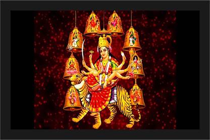 Devi Mata Religious Poster with A4 Size Frame F-360 Paper Print ...