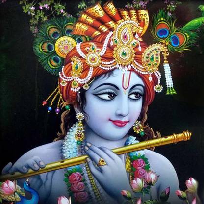 Lord Krishna Religious Waterproof Vinyl Sticker Poster || (24 inc X 24 ...
