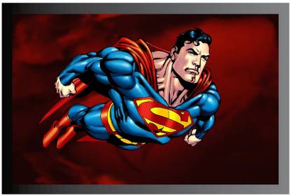 Superman Frame Poster For Room Synthetic Wood Gloss Lamination F30 ...