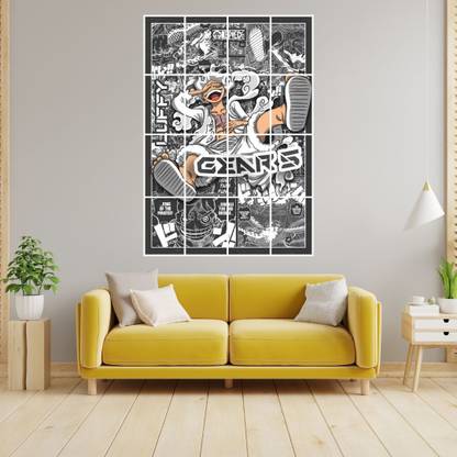 Luffy Gear 5: One Piece 4x4 A4 Grid Poster | 300GSM | Paper Print ...