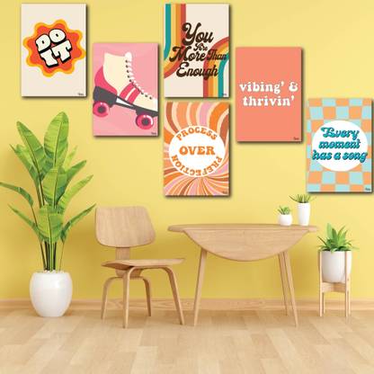 Retro Vibes 10 Affirmation Poster with ADHESIVE | Colorful and ...