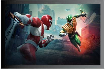 Power Rangers Frame Poster For Room Synthetic Wood Gloss Lamination F34 ...