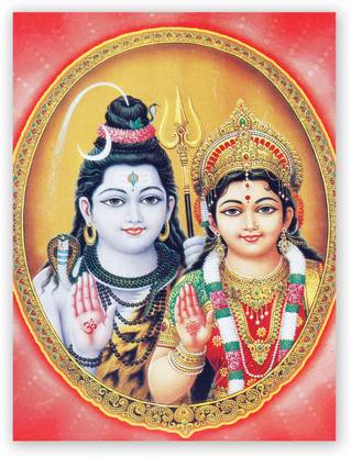 Hindu God Lord Shiva Maa Parvati Digital Photo Poster With Uv Textured ...