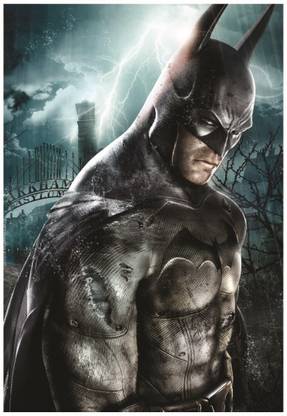 Batman Front of Arkham Lightning Wall Poster A4 Size Photographic Paper ...