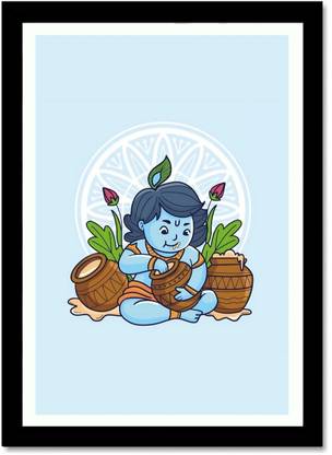 Baby Krishna Poster for Room Paper Print - Religious posters in India ...