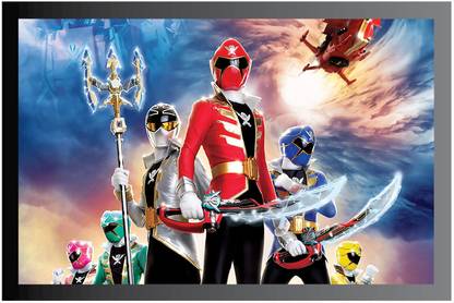 Power Rangers Frame Poster For Room Synthetic Wood Gloss Lamination F1 ...