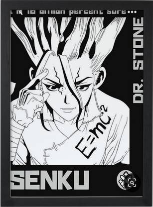 dr stone poster with frame zenku wall poster (Size_13x9.8 inch) Paper ...