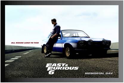 Fast and Furious Movie Frame Poster For Room Synthetic Wood Gloss ...