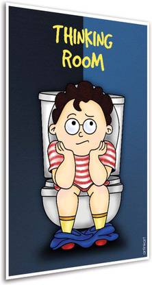 Poster-Thinking Room Funny Poster for Bathroom Washroom Door Home ...