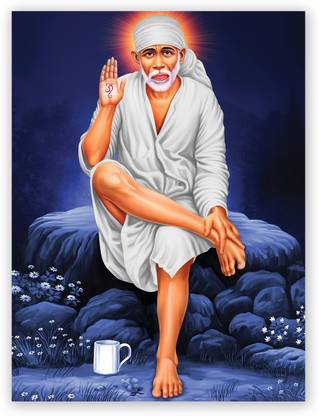 Lord Sai Baba Poster God Photo Poster Room Decoration Size “24 X 18 ...