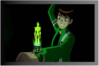 Ben 10 Poster with Frame Gloss Lamination M26 Paper Print - Animation ...