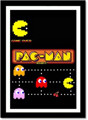 Pacman framed poster for room and home decor, Gaming poster for room ...