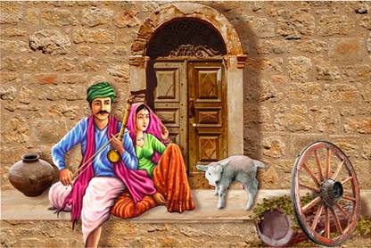 Rajasthani Photo Frame | Rajasthani Painting Fine Art Print - Abstract ...