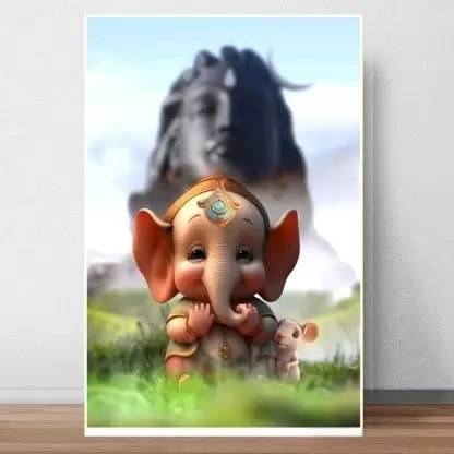 Bal Ganesh Poster Paper Print - Religious posters in India - Buy art ...