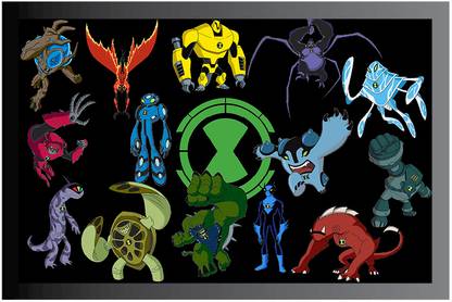 Ben 10 Poster with Frame Gloss Lamination M8 Paper Print - Animation ...