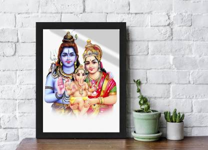 Lord Shiva Parvati Poster - Paper Print- Framed-12x8 Inches Paper Print ...