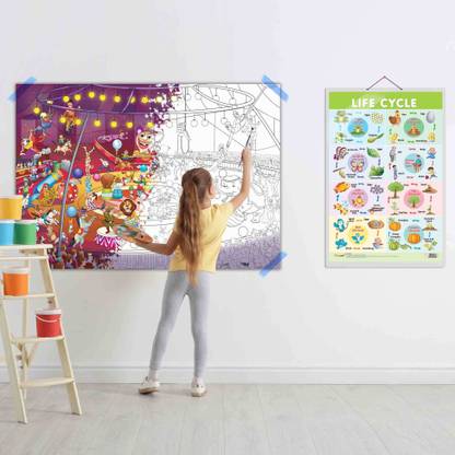 Life Cycle and GIANT CIRCUS COLOURING POSTER | Combo of 1 Chart & 1 ...