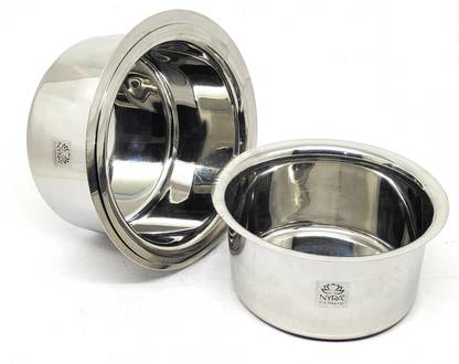 Nyra ® Stainless Steel Bhagona Set Of 3 Pcs Patila Flat Bottom Boiling ...