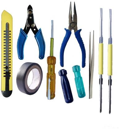 Jiya S912 TOOLS - WIRE CUTTER I NOSE PILER I 2 SCREWDRIVER I TESTER I ...
