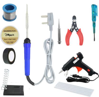 Hillgrove 10 pcs Soldering Iron Machine with 20W Glue gun Kit Set Power ...