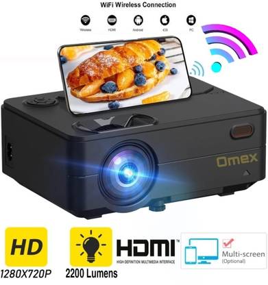Omex M9 WI-FI Miracast 1280P HD Smart Home Theater LED Video Projector ...