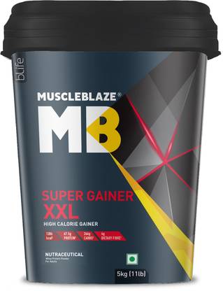 MUSCLEBLAZE Super Gainer XXL, For Muscle Mass Gain Weight Gainers/Mass ...