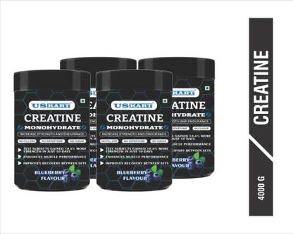 US KART Creatine Monohydrate Blueberry Flavor 100gm (Pack of 4 ...