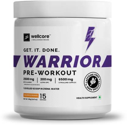 Wellcore Warrior Pre Workout | Caffeine Free | Explosive Strength ...