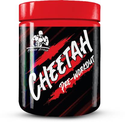 MUSCLE ATTACK Cheetah Preworkout 200g, 30 Servings, Blueberry Pre ...