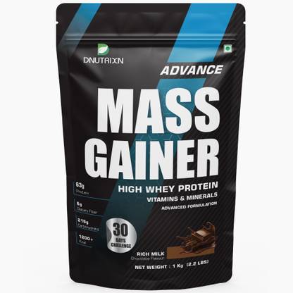 DNUTRIXN Advance Mass Gainer with High Whey Protein 63G |High Calorie ...
