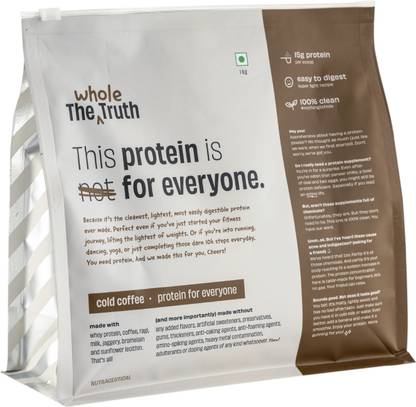 The Whole Truth 1 kg |15g Protein/Scoop | Protein For Everyone Whey ...