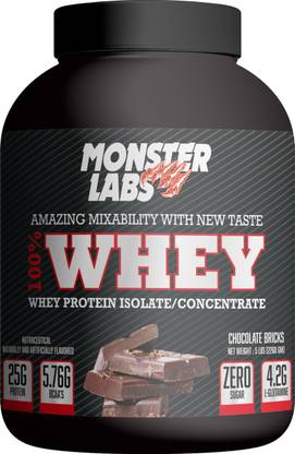 monster labs MONSTER 100% 5 LBS WHEY CHOCOLATE BRICKS Whey Protein ...