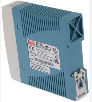 Mean Well SMPS, 5 Valt, 2 AMP, MDR-10-5, Din rail 10 Watts Computer PSU ...