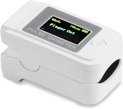 SMART White Color Fingertip Pulse Oximeter with LED Display for Adults ...