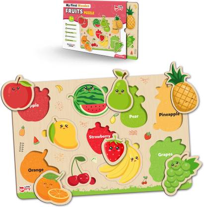 Little Berry Fruits Wooden Puzzle Board for Kids with Pictures ...