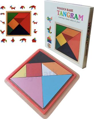 Synlark 7 Piece Wooden Tangram Puzzle Board Game| Create 6500 Different ...