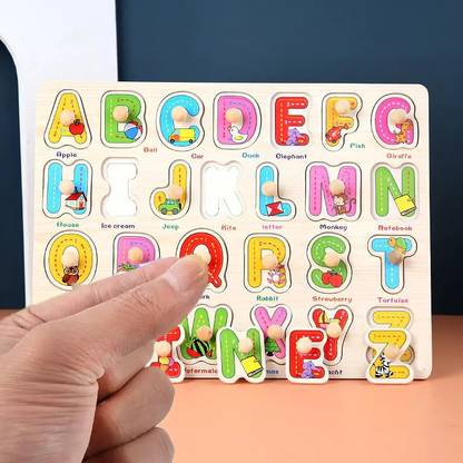 SHALAFI 26 Letters Upper Case Alphabet ABC Puzzle Board ABCD Cartoon ...