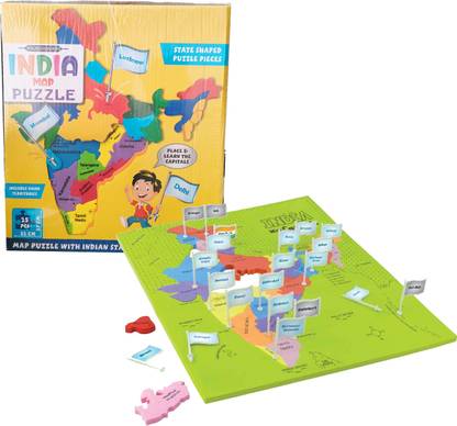 Pseudo India Map with States Eva Foam Jigsaw Puzzle-Educational ...
