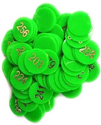 Offer99 Plastic Green Colour Numerical Token/Coins Pack of 1 to 500 ...
