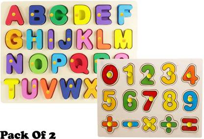 Plus Shine 26 Letter English Alphabet Puzzle +Number/Counting Board ...