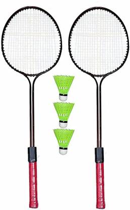 Lara Double Shaft Badminton Racket with 3 Pc PVC Shuttles with Full ...