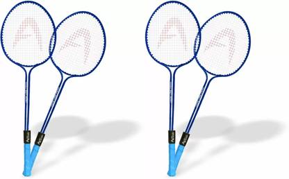 ARTINO Double Shaft Badminton Racket Set of 4 Piece with 6 Piece Nylon ...