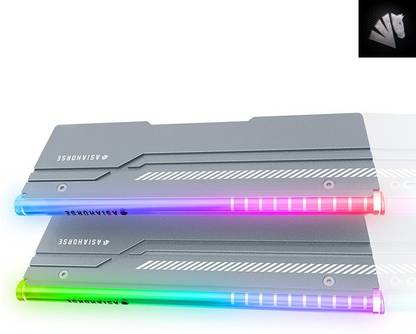AsiaHorse Gaming A-RGB RAM HEATSINK (SILVER) For DDR3/DDR4/DDR5 Memory (PACK OF 2) Cooler ...