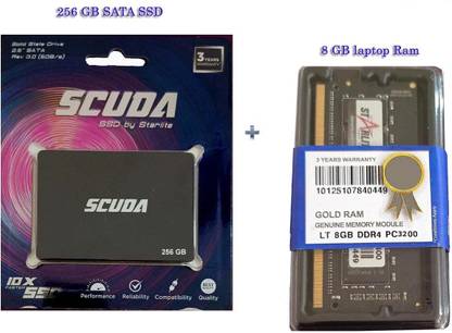 Starlite Scuda 2.5" sata 6GB /S Speed 256GB SSD + 8 GB LAPTOP RAM (DDR4 ...