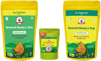 foodfrillz High Protein Healthy Chilla/Dosa Premix Sprouted Moong-Oats ...