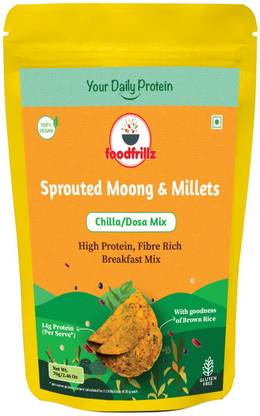 foodfrillz Sprouted Moong with Millets Chilla/Dosa/Healthy Premix, 70 g ...