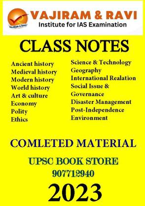 Vajiram & Ravi CLASS NOTES 2023 Completed Notes (Photocopy): Buy ...