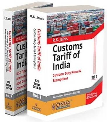 Centax Customs Tariff Of India (Set Of 2 Volumes) By R K Jain Edition ...